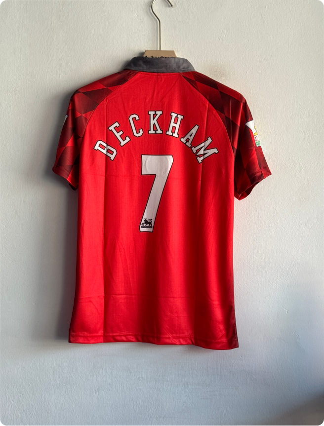 MANCHESTER UNITED 1996-97 HOME KIT BECKHAM POLO EMBROIDERY PREMIUM ...